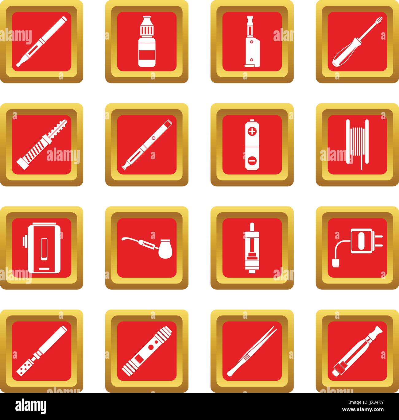 Vaping icons set red Stock Vector Image & Art - Alamy