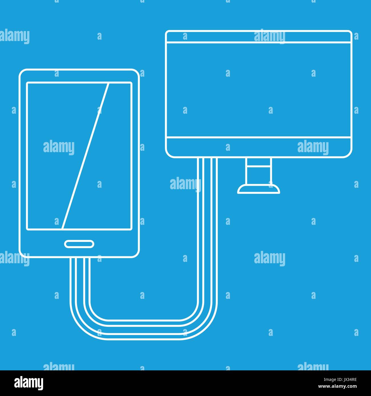 Connection phone icon, outline style Stock Vector Image & Art - Alamy
