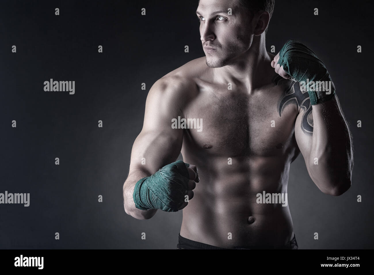 Boxing man ready to fight. Boxing concept Stock Photo - Alamy