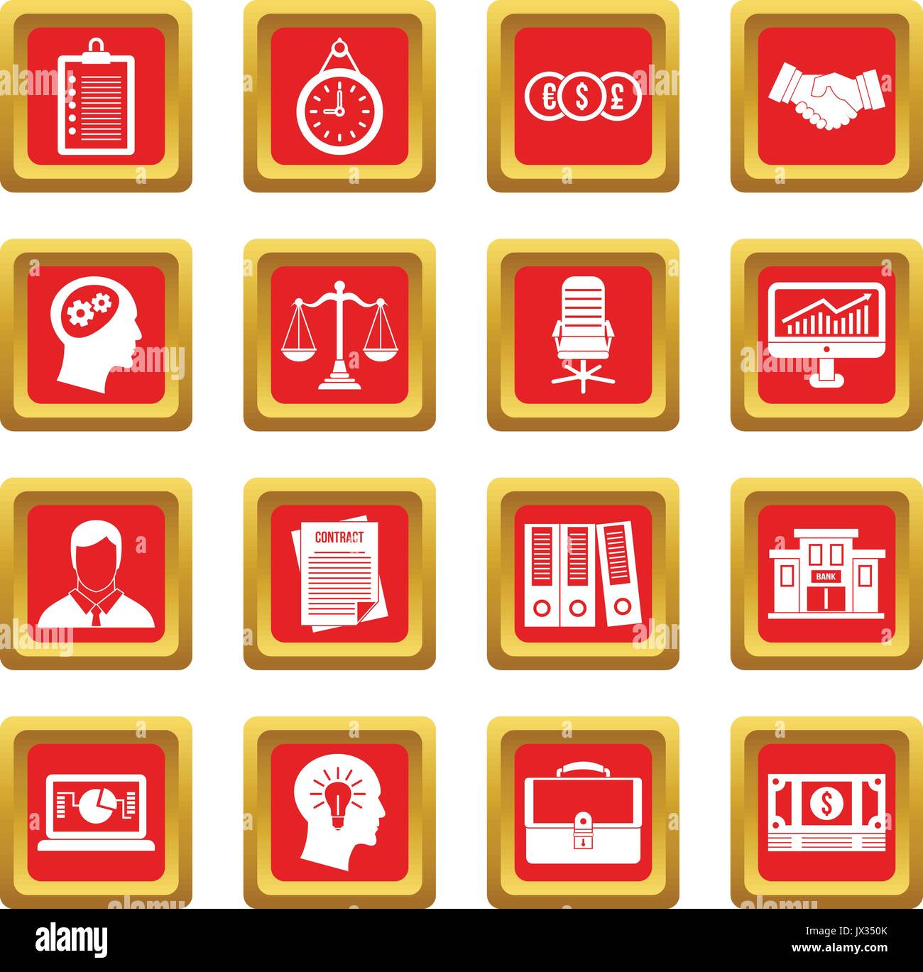 Banking icons set red Stock Vector Image & Art - Alamy