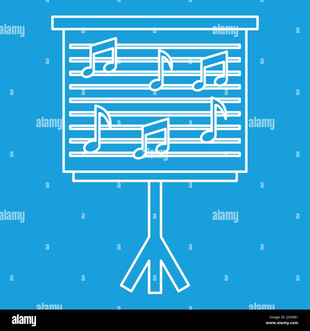 Musical notes on stand icon, outline style Stock Vector Image & Art - Alamy