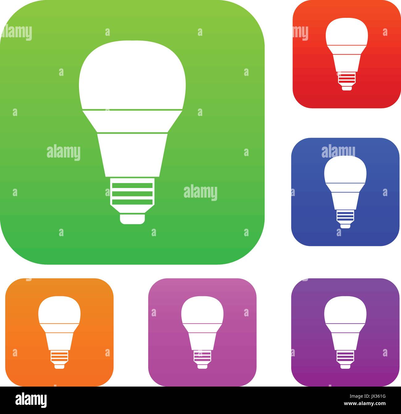 Glowing LED bulb set collection Stock Vector Image & Art - Alamy
