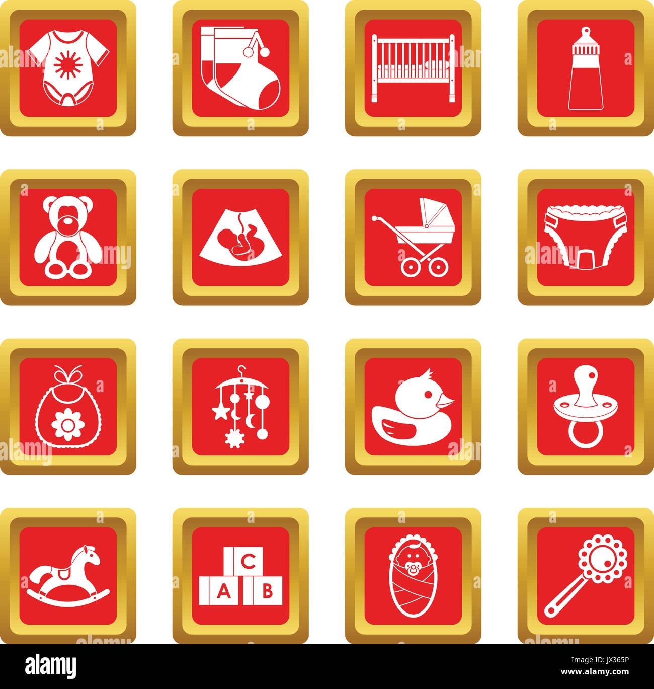 Newborn icons set red Stock Vector Image & Art - Alamy