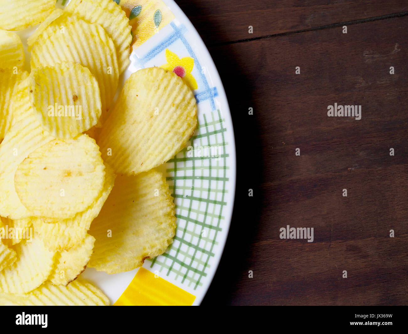 Potato chips In a plate Stock Photo - Alamy