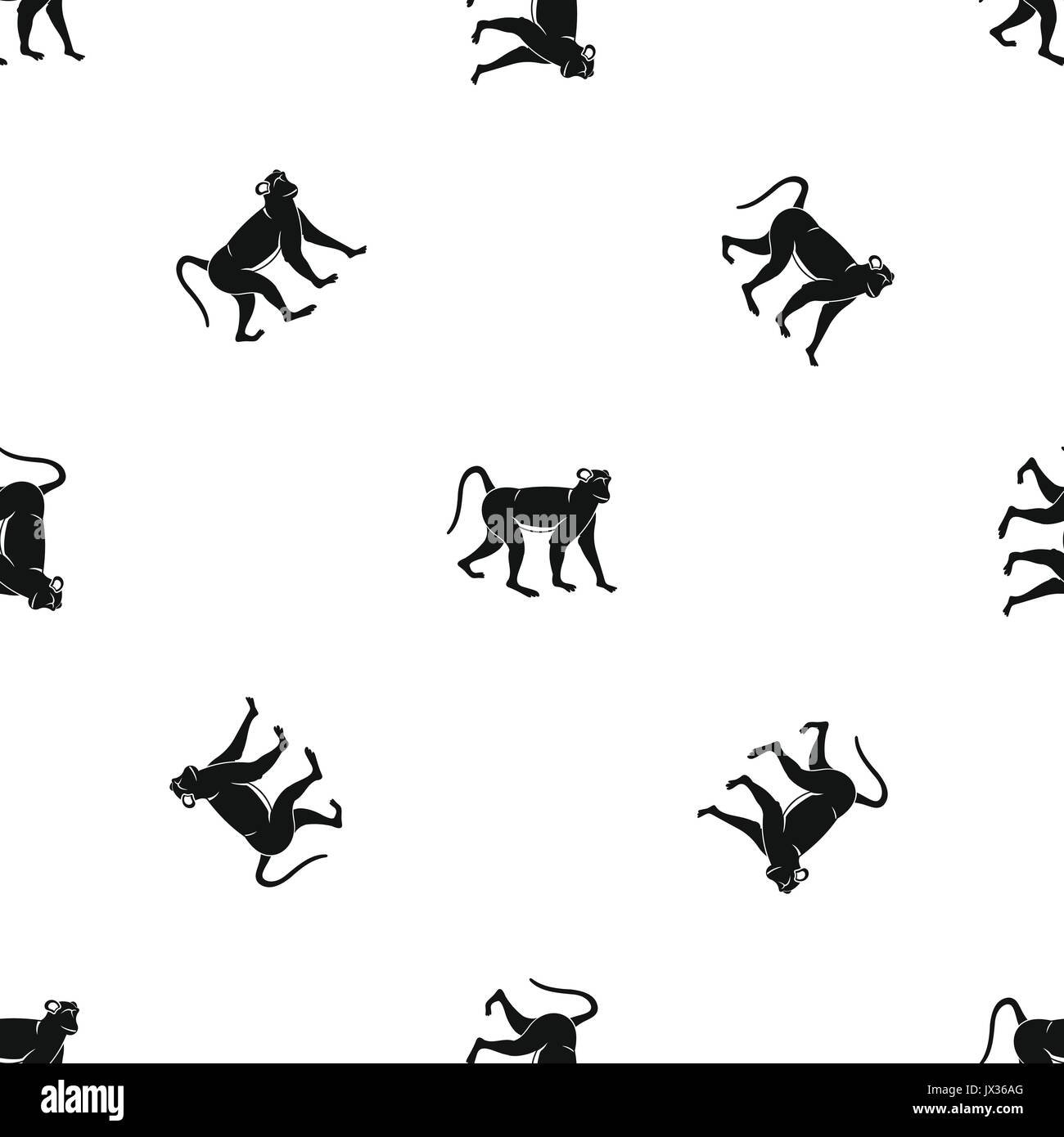 Monkey pattern seamless black Stock Vector Image & Art - Alamy