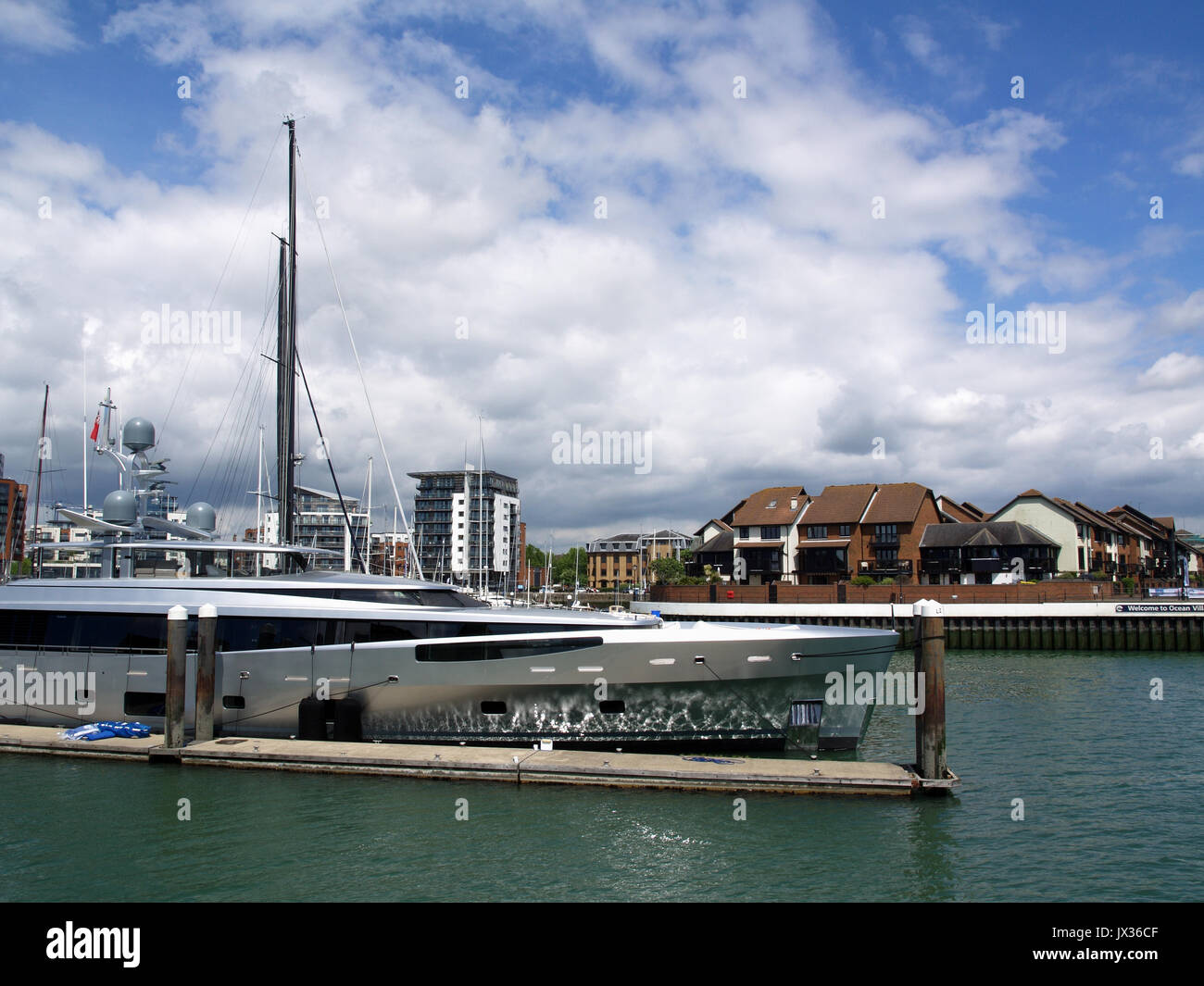 46 metre superyacht Lady May moored at Ocean Village marina ...
