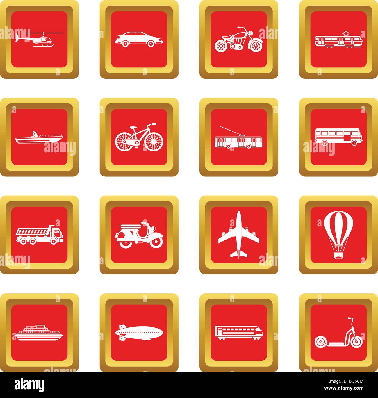 Transportation icons set red Stock Vector Image & Art - Alamy
