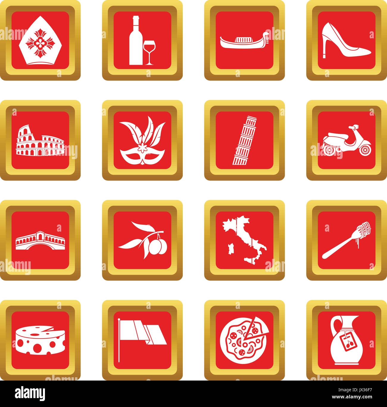 Italia travel icon set hi-res stock photography and images - Alamy