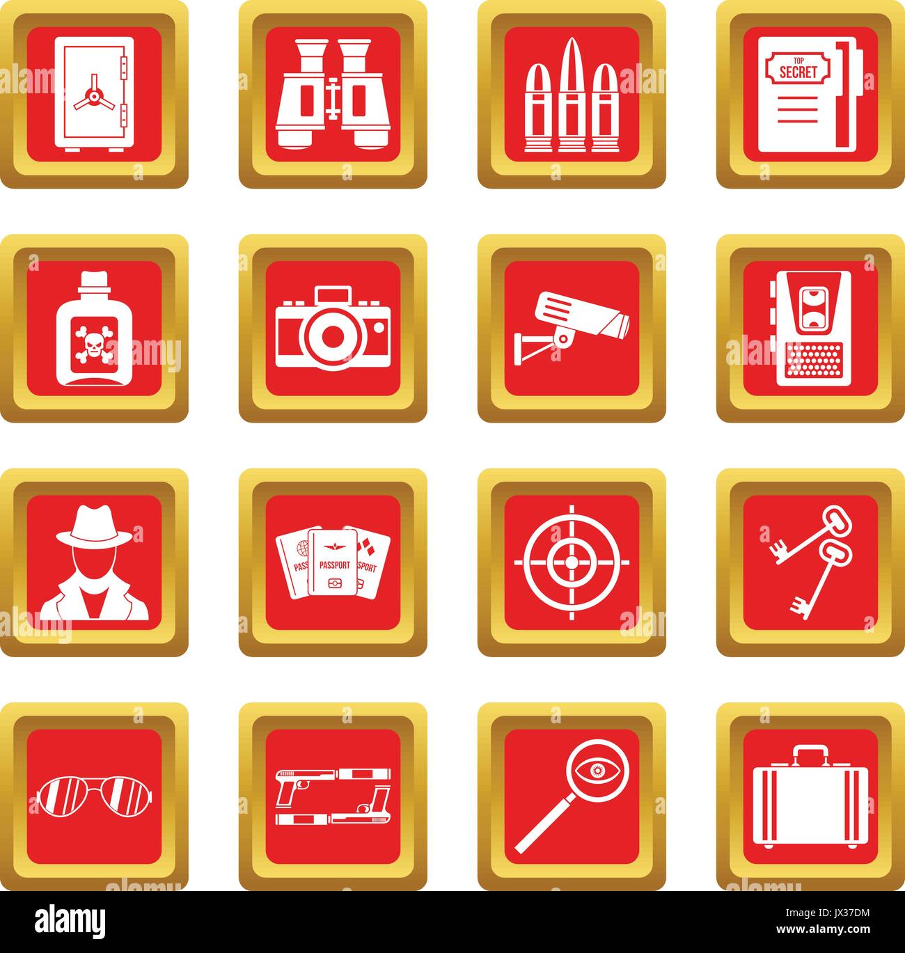 Spy tools icons set red Stock Vector Image & Art - Alamy