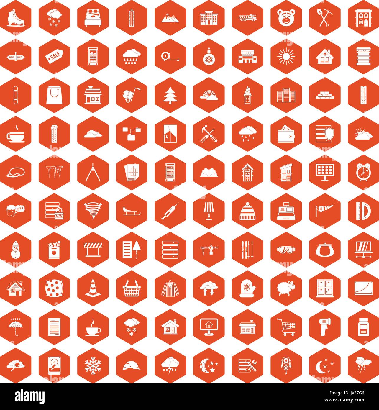 100 windows icons hexagon orange Stock Vector Image & Art - Alamy