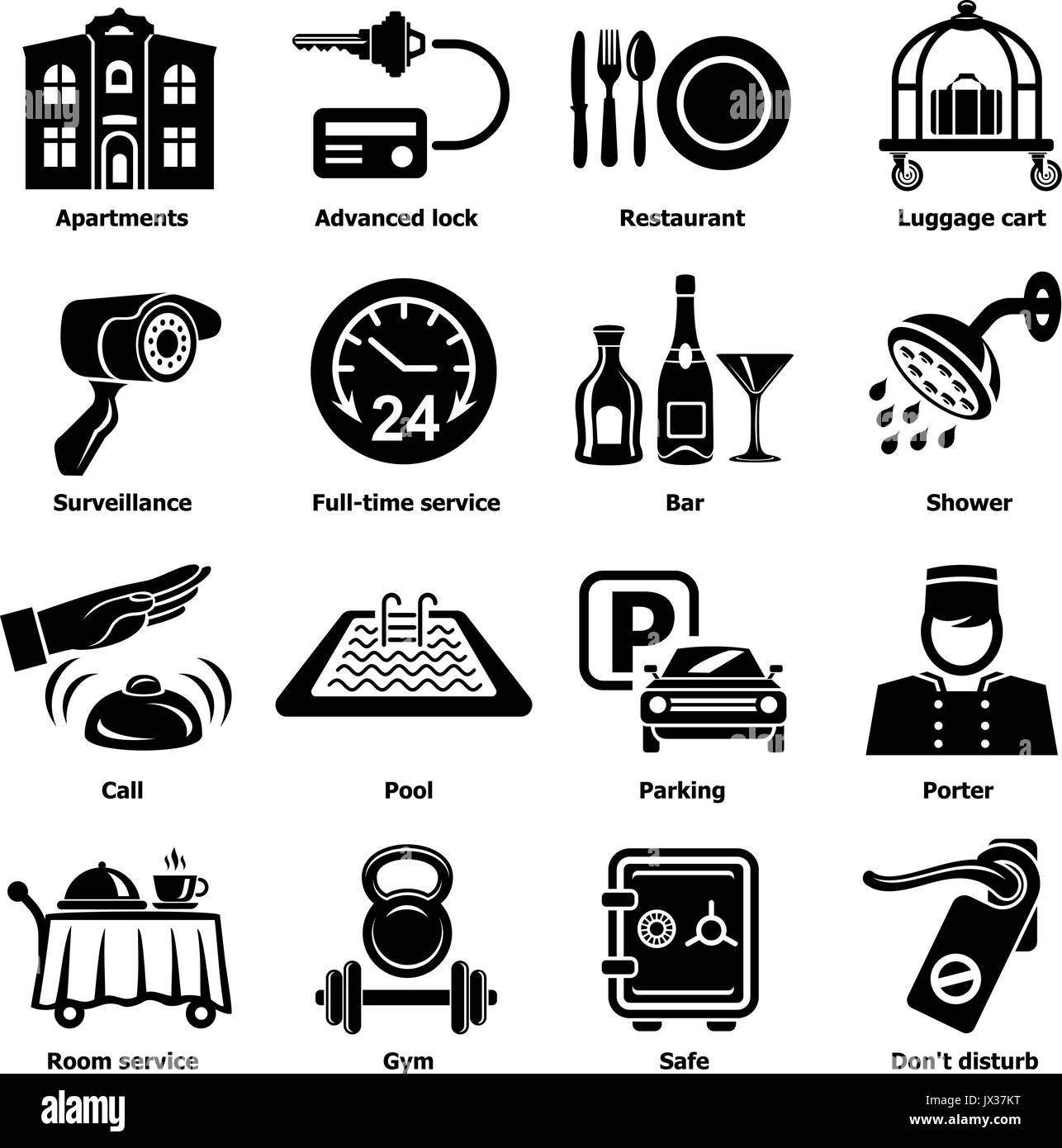 Hotel service icons set, simple style Stock Vector Image & Art - Alamy