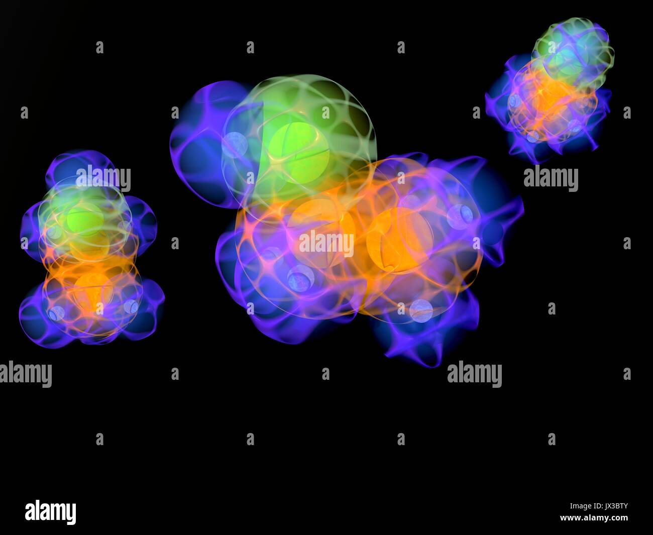 Ethanol Triptych (three ethanol molecules or 3 views of an ethanol ...