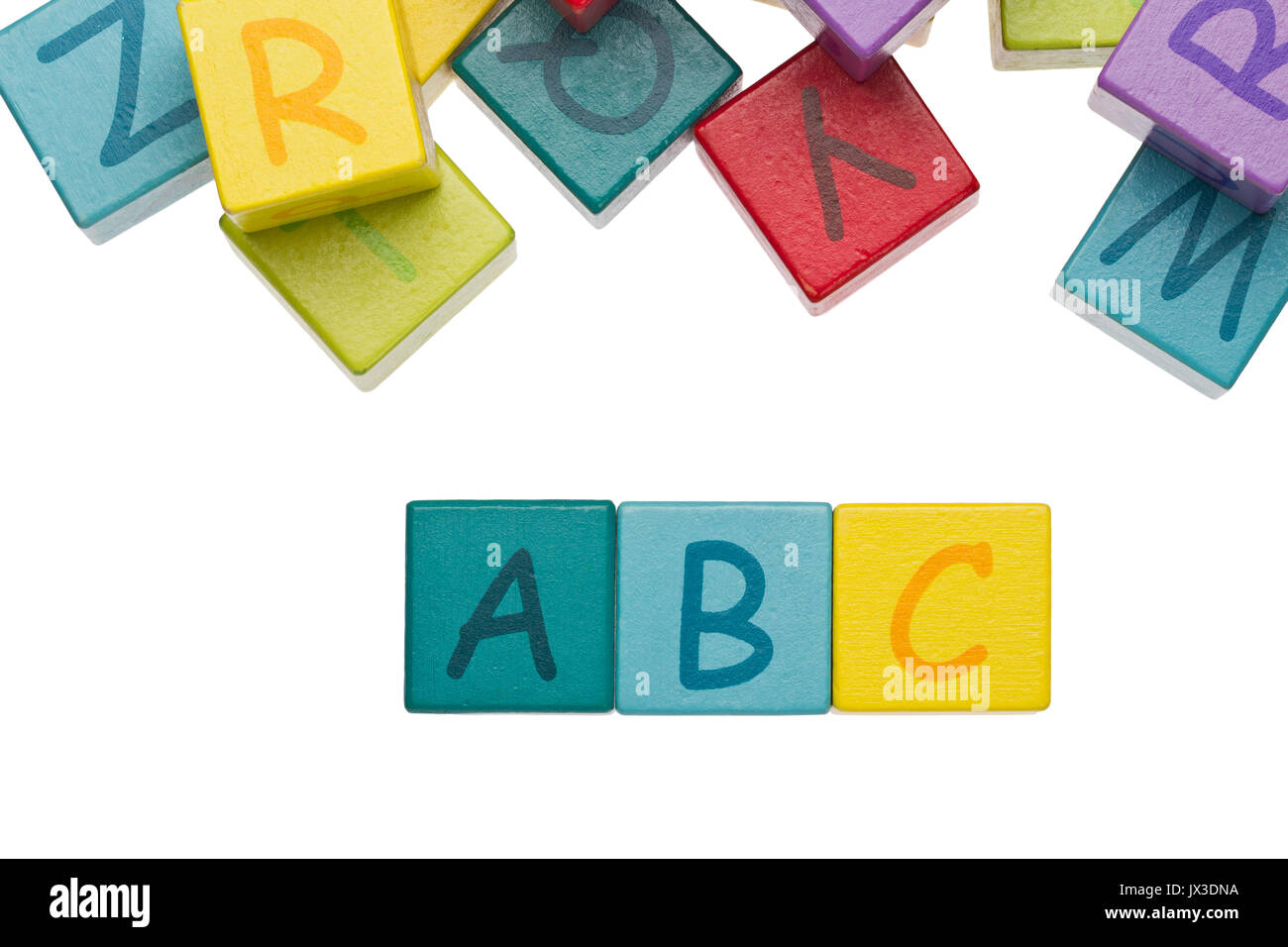Alphabet cubes isolated on white Stock Photo - Alamy