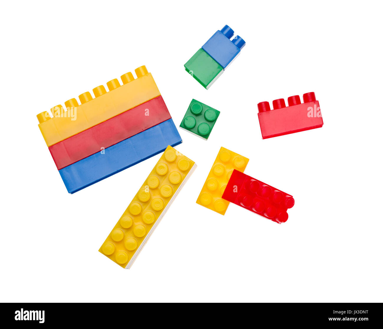 Colored toy bricks isolated on white Stock Photo - Alamy