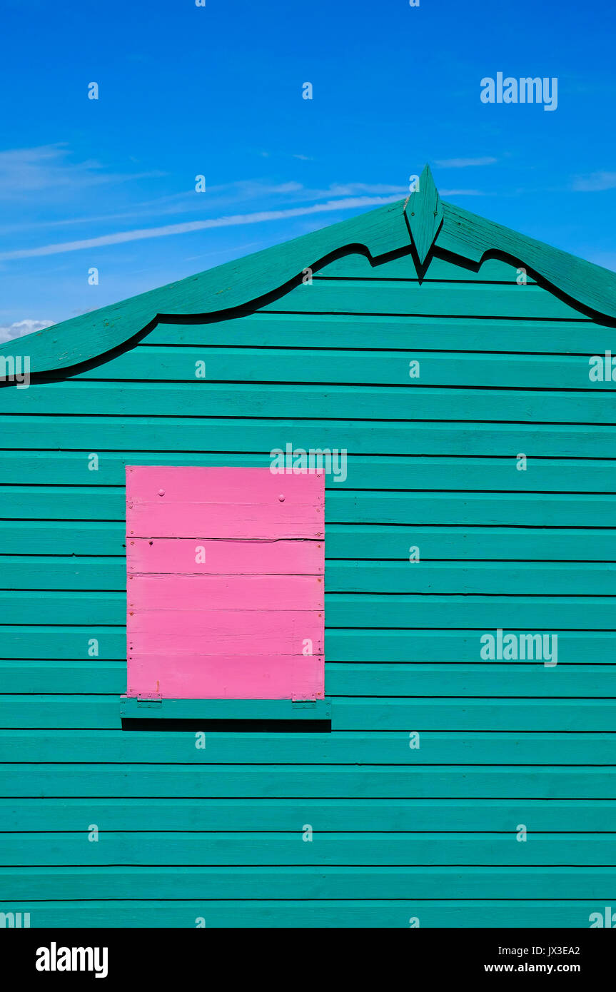 colourful painted beach hut exterior, hunstanton, west norfolk, england ...