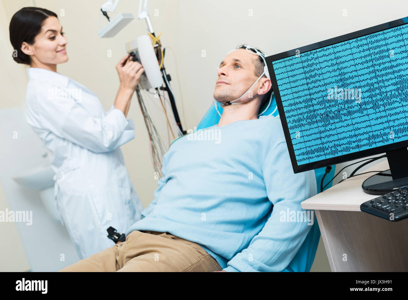 Brain waves electrodes hi-res stock photography and images - Alamy