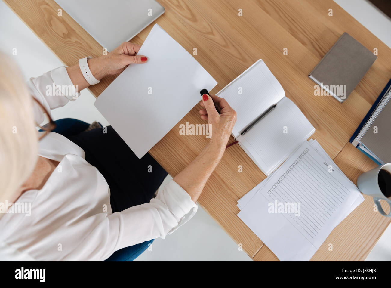 Top view of a modern office workplace Stock Photo - Alamy