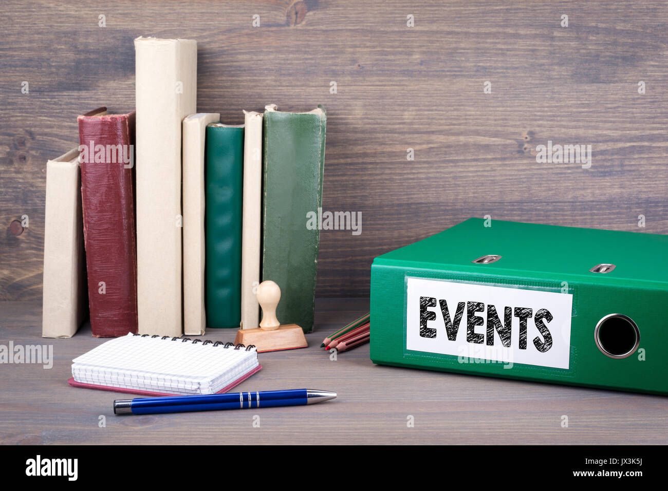 Events. Binder on desk in the office. Business background Stock Photo ...