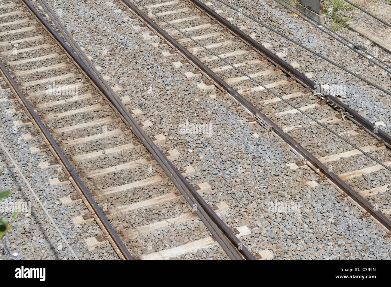 railway line photographed from above Stock Photo - Alamy