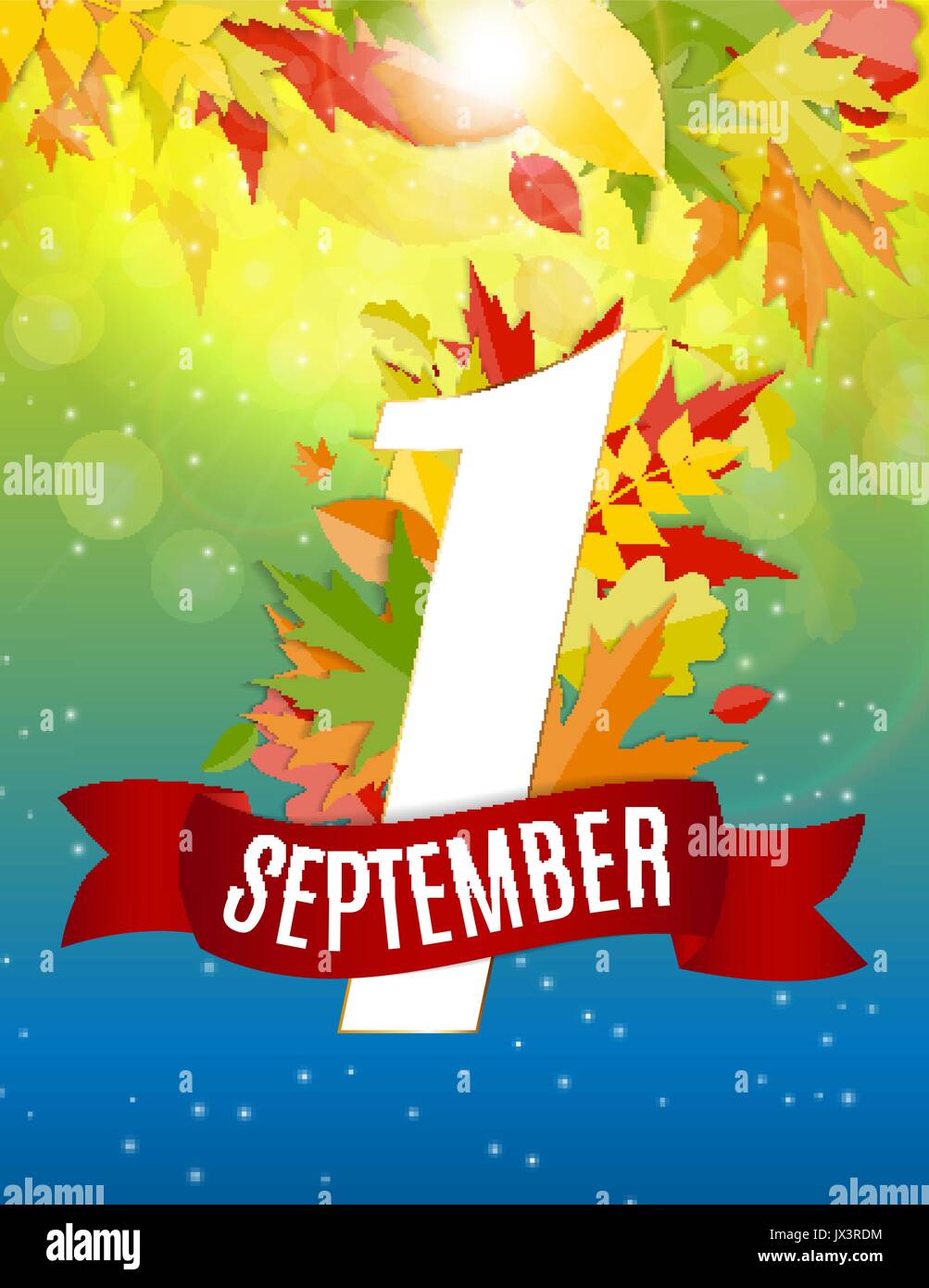 First 1 September Template Vector Illustration Stock Vector Image & Art ...