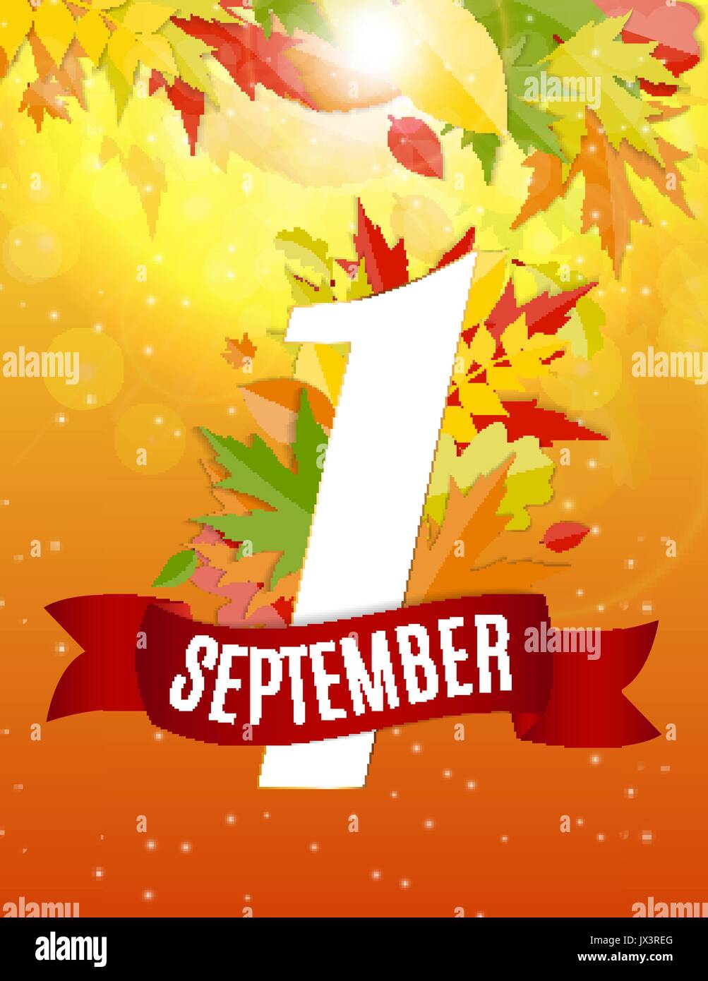 First 1 September Template Vector Illustration Stock Vector Image & Art ...