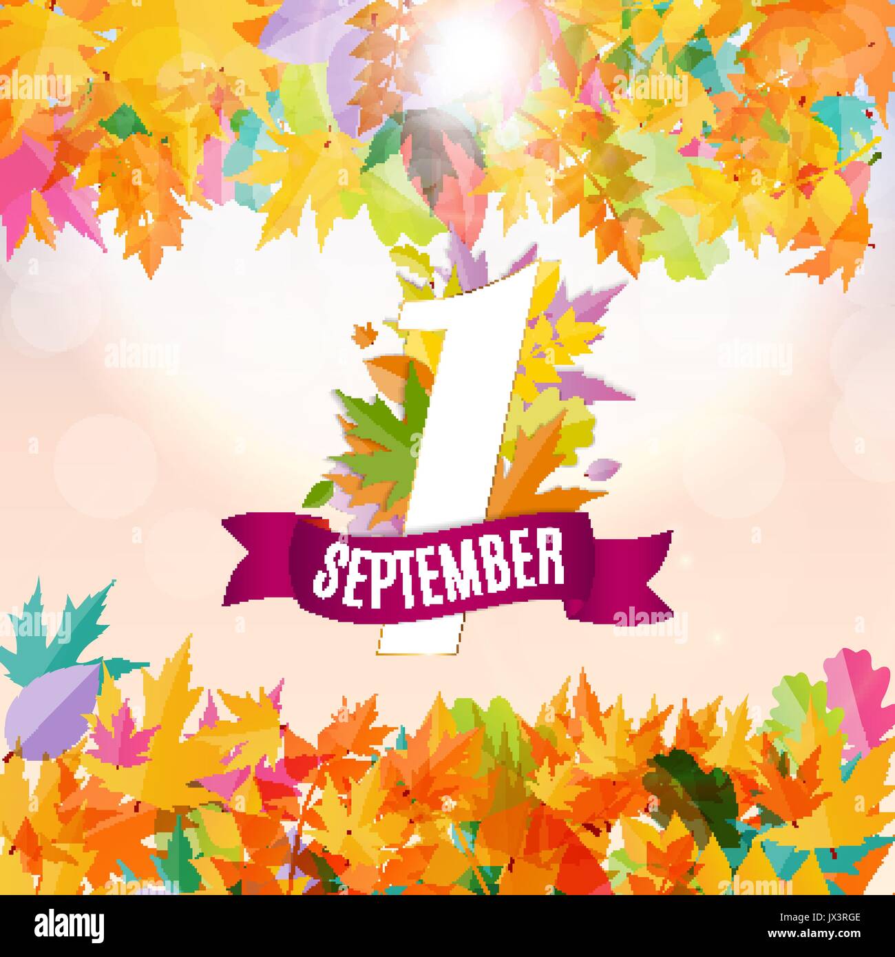 First 1 September Template Vector Illustration Stock Vector Image & Art ...