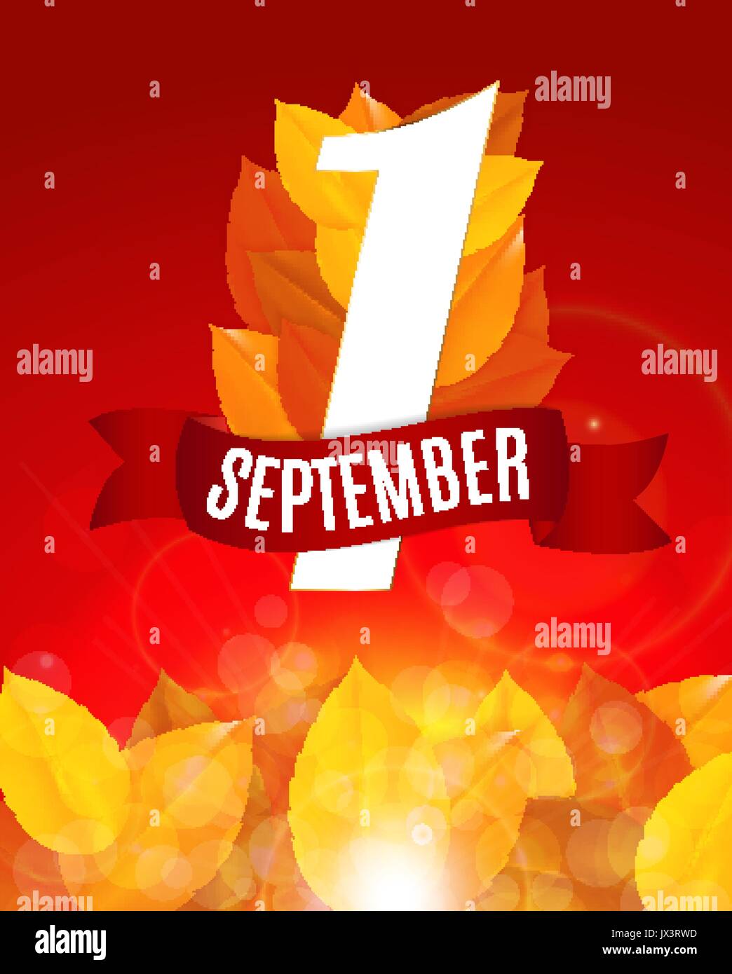 First 1 September Template Vector Illustration Stock Vector Image & Art ...
