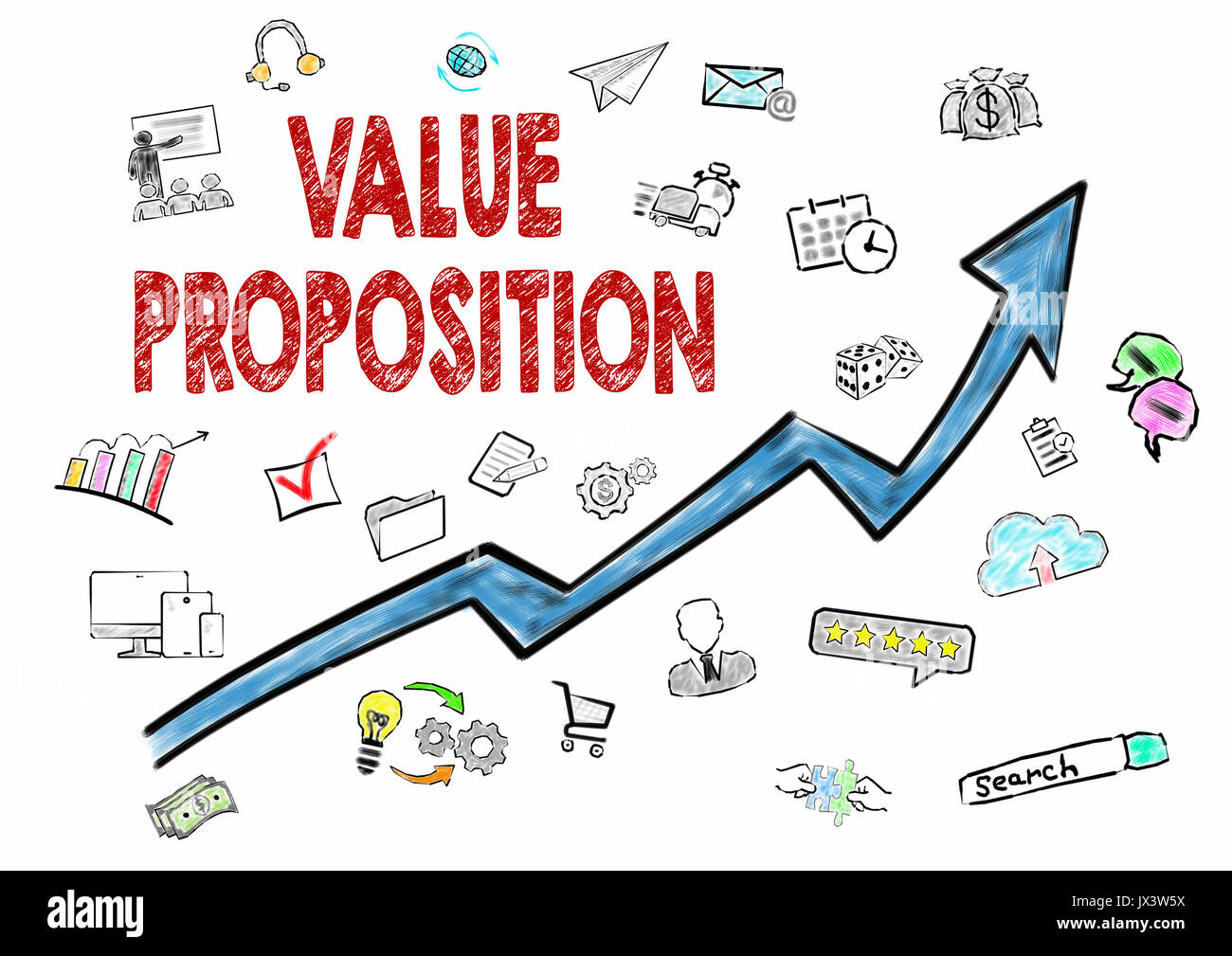 Value Proposition, Business Concept. Icons on white background Stock ...