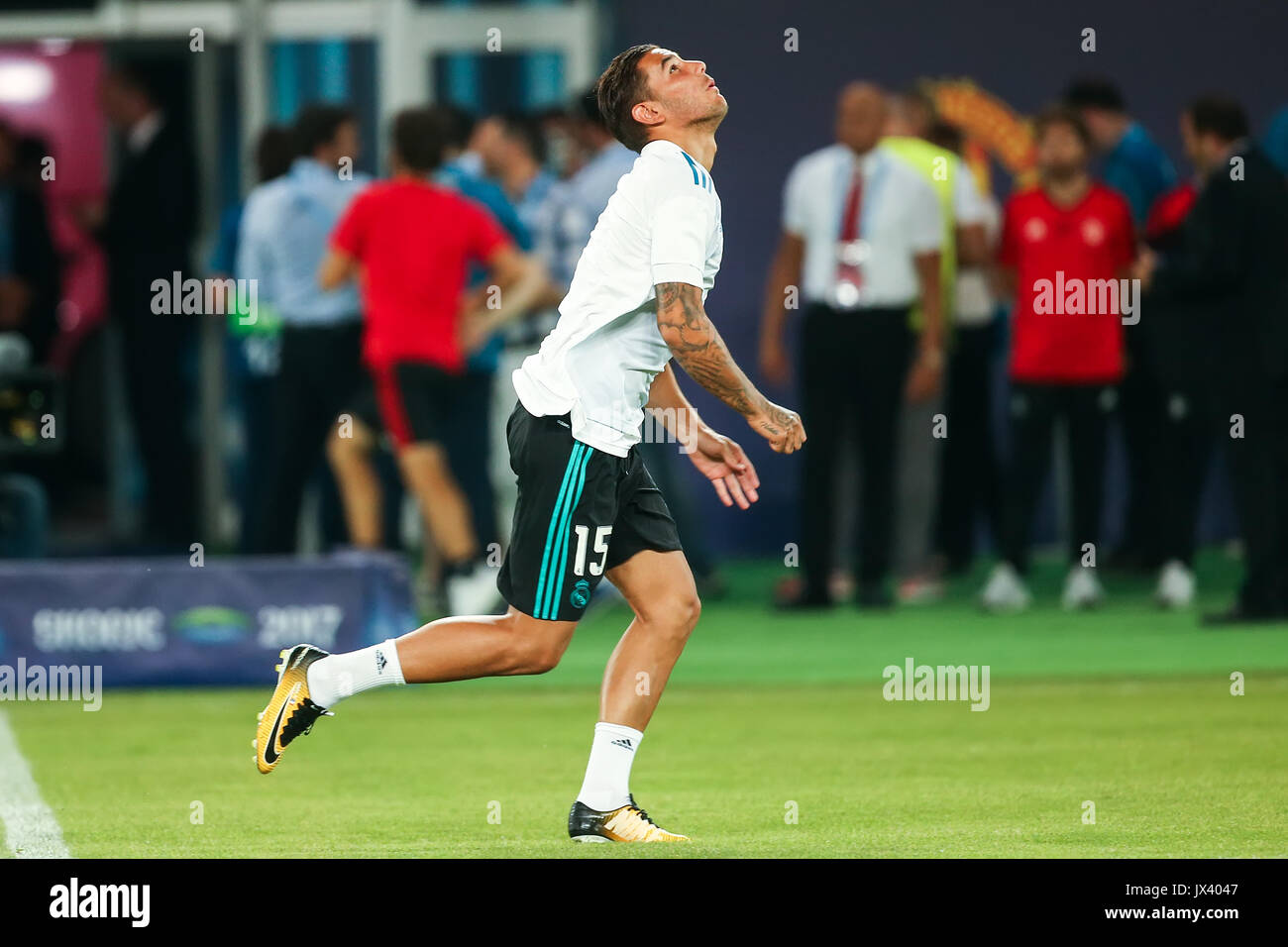Skopje, FYROM - August 8,2017: Real Madrid Theo during the UEFA Super ...