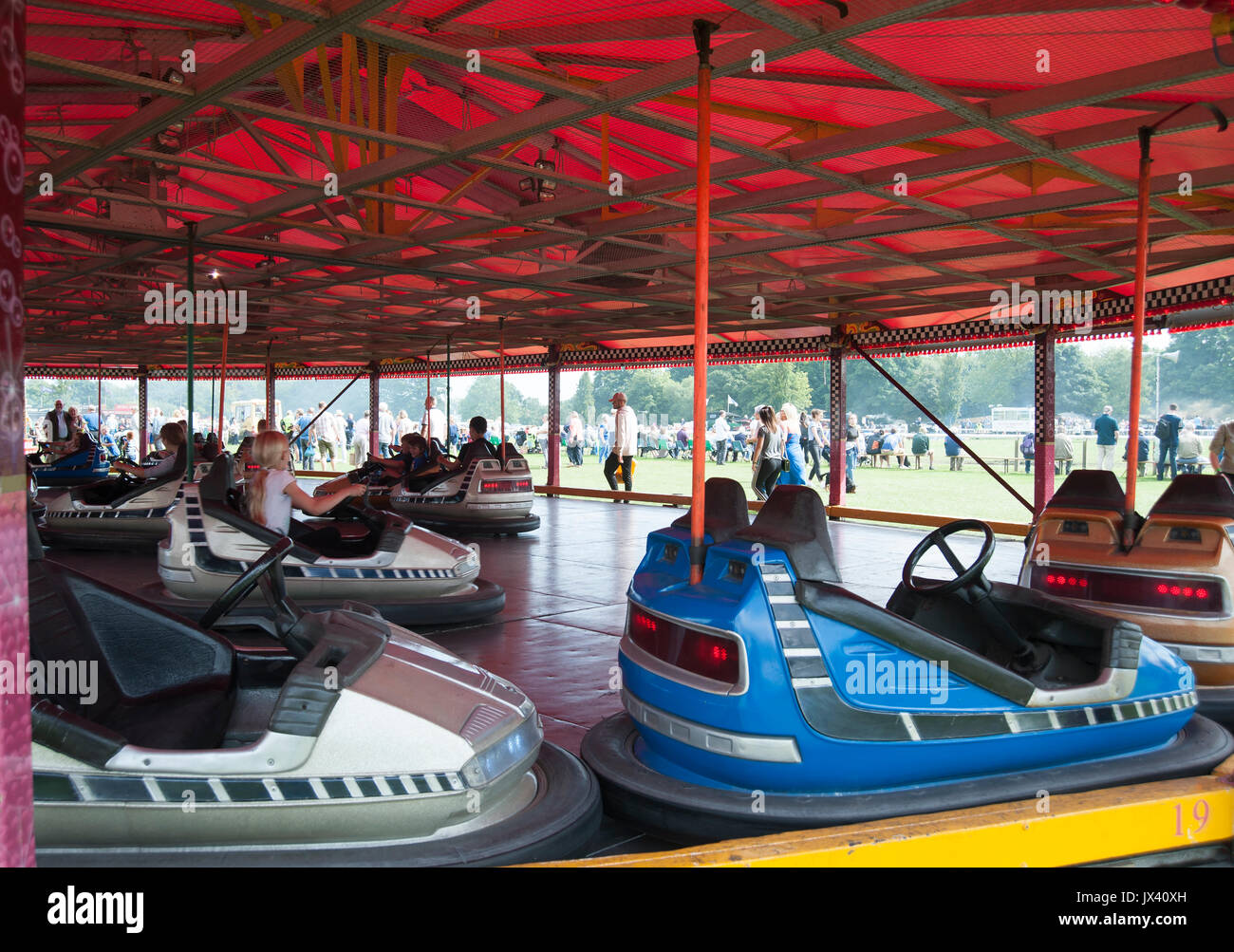People enjoying the Dodgem Cars at a Vintage steam rally Stock Photo ...