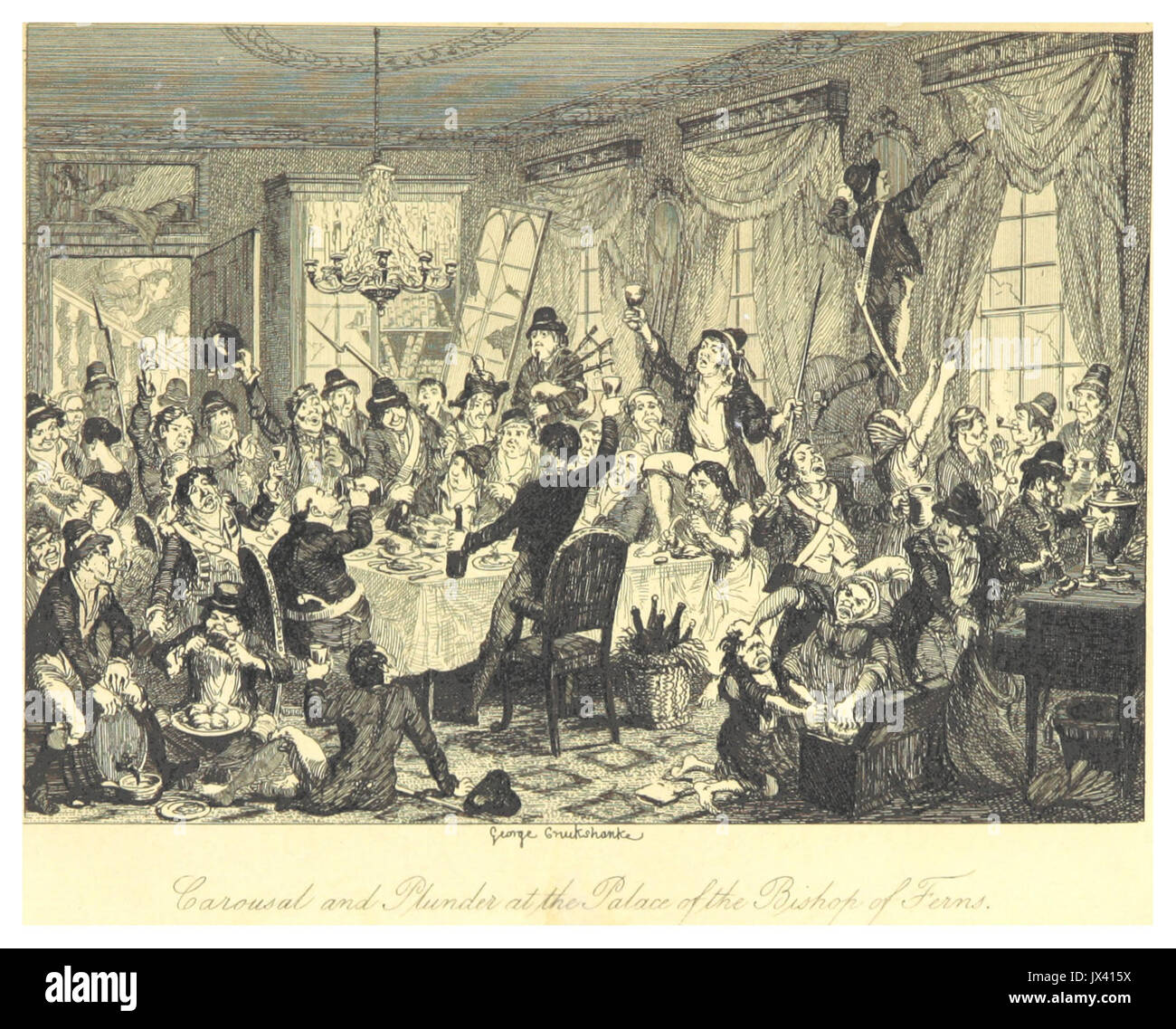 MAXWELL(1845) p109 Plunder at the Palace of the Bishop of Ferns Stock ...