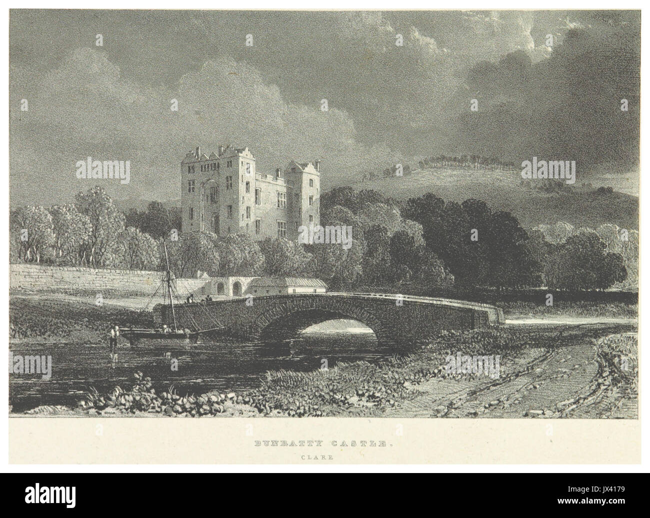 NEWENHAM(1830) p 055 CLARE BUNRATTY CASTLE Stock Photo - Alamy