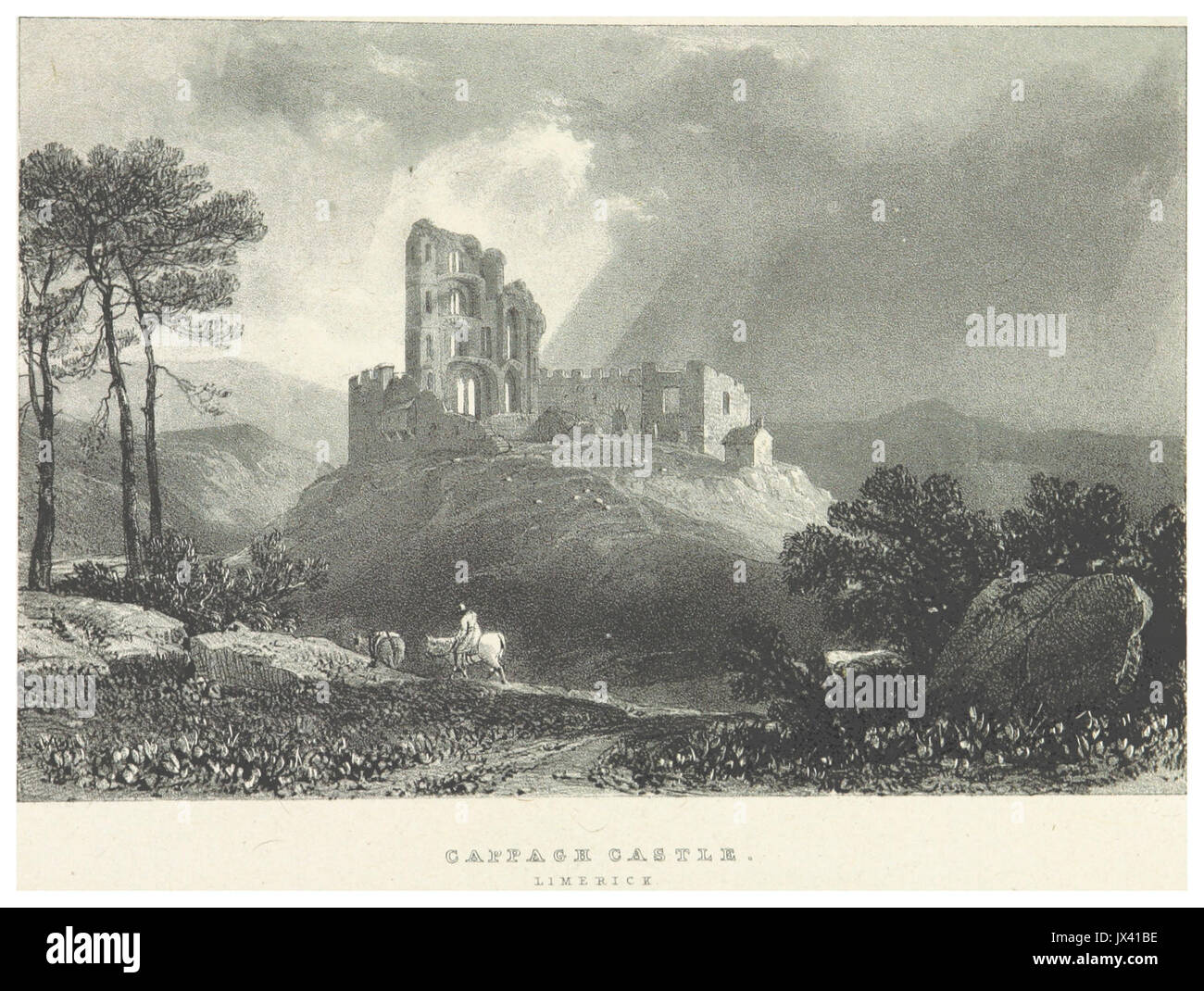 NEWENHAM(1830) p171 LIMERICK CAPPAGH CASTLE Stock Photo - Alamy