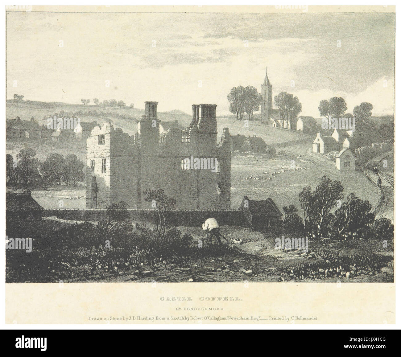 NEWENHAM(1830) p201 DONOUGHMORE CASTLE COFFELL Stock Photo - Alamy