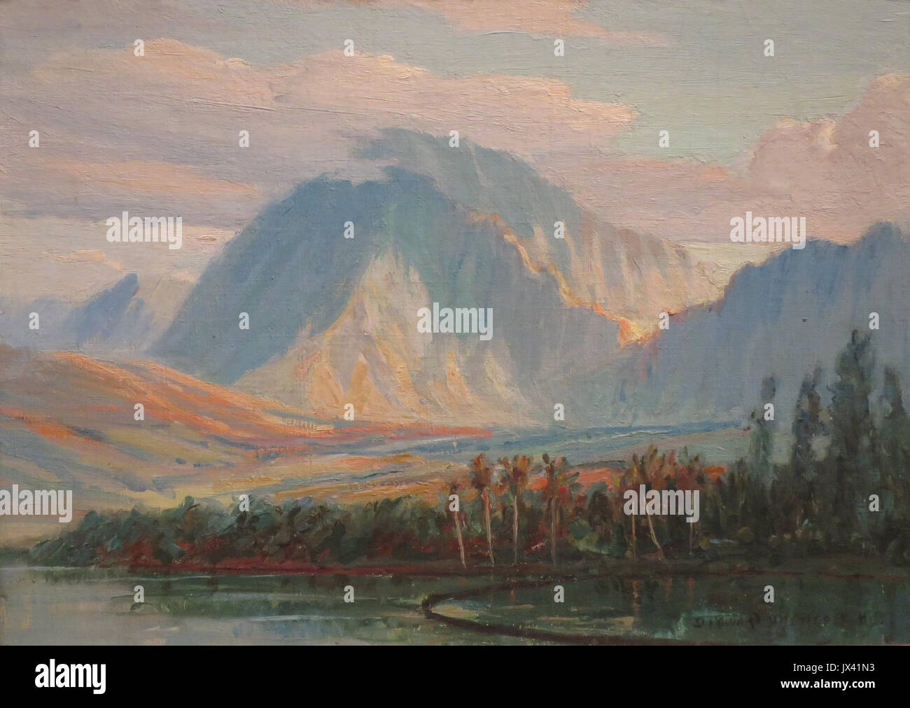 'Kaneohe Bay Fish Ponds' by D Howard Hitchcock, c 1925, oil on canvas ...