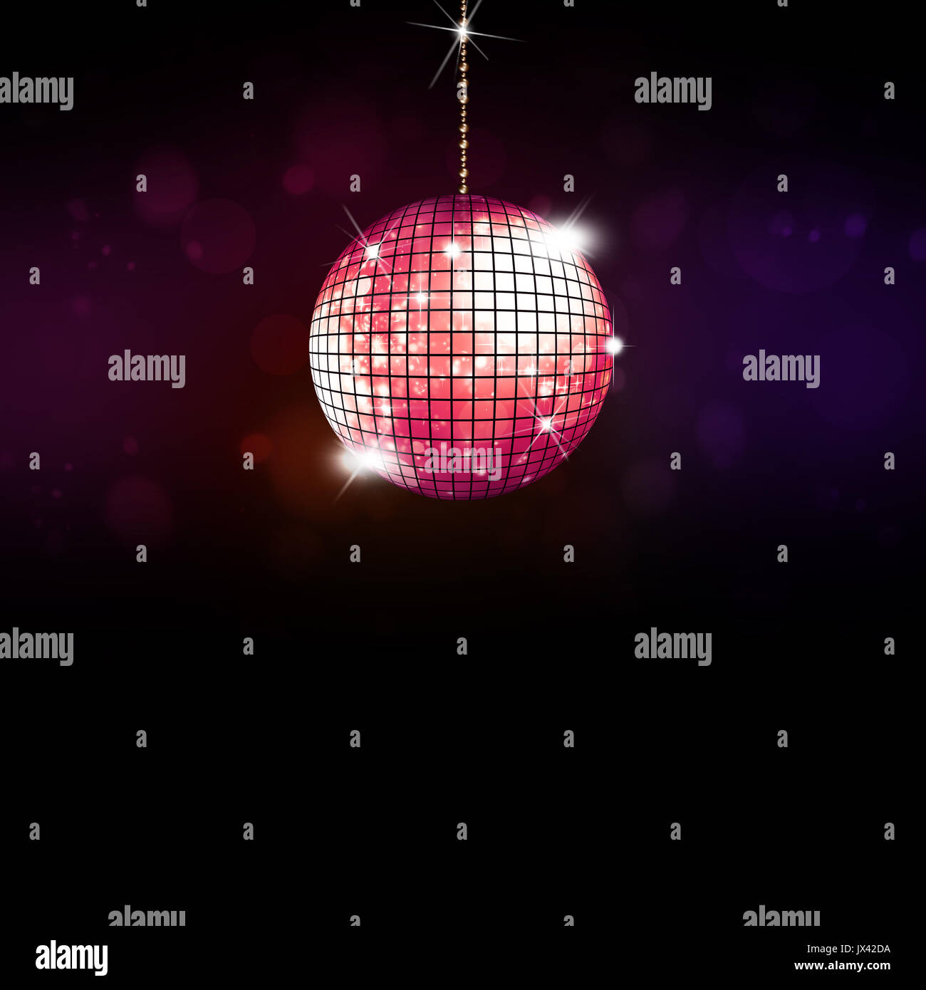 multicolor music disco ball party background with lights and stars ...