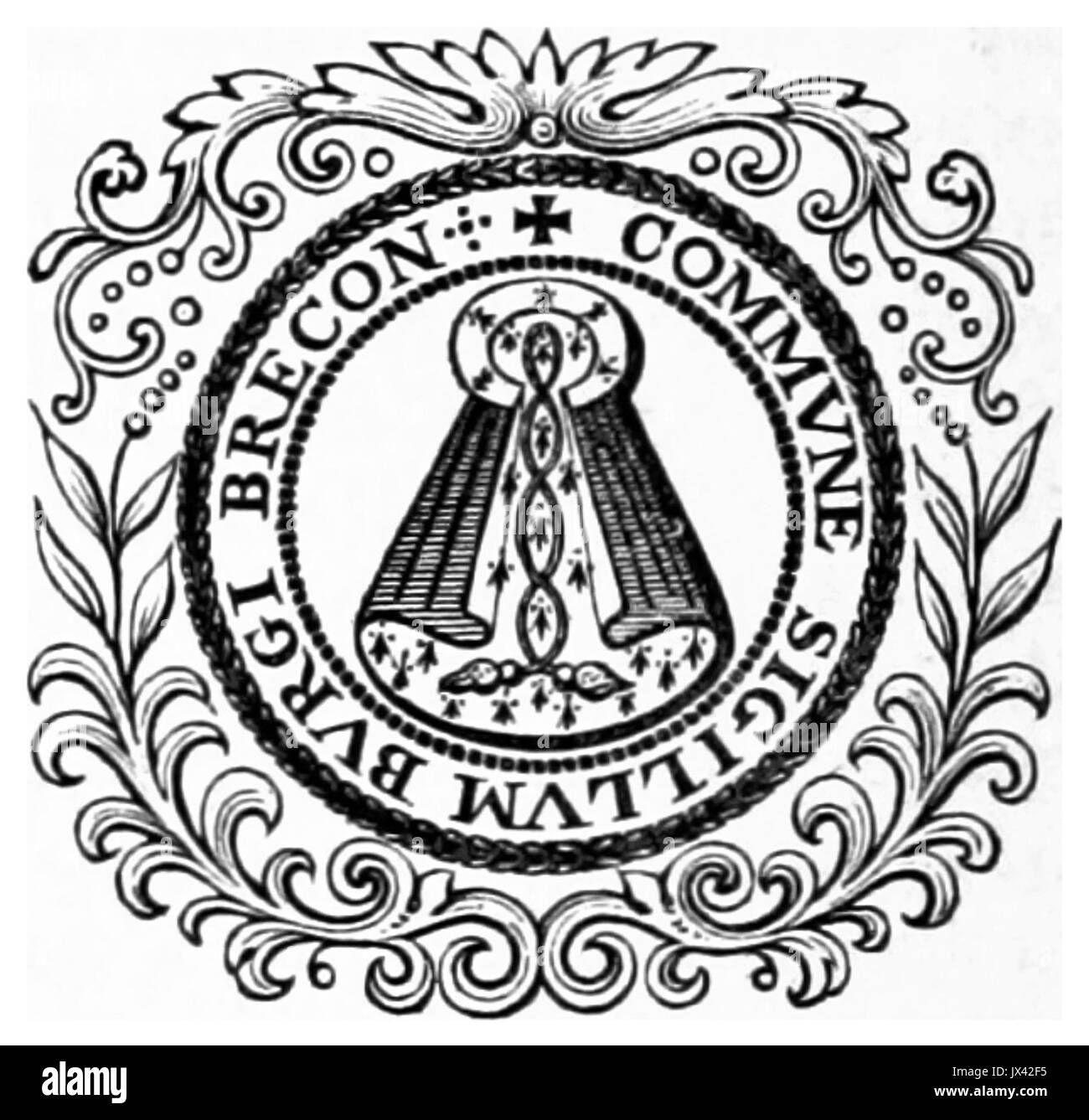 LEWIS(1833) p1 104 BRECKNOCK (Seal and Arms Stock Photo - Alamy