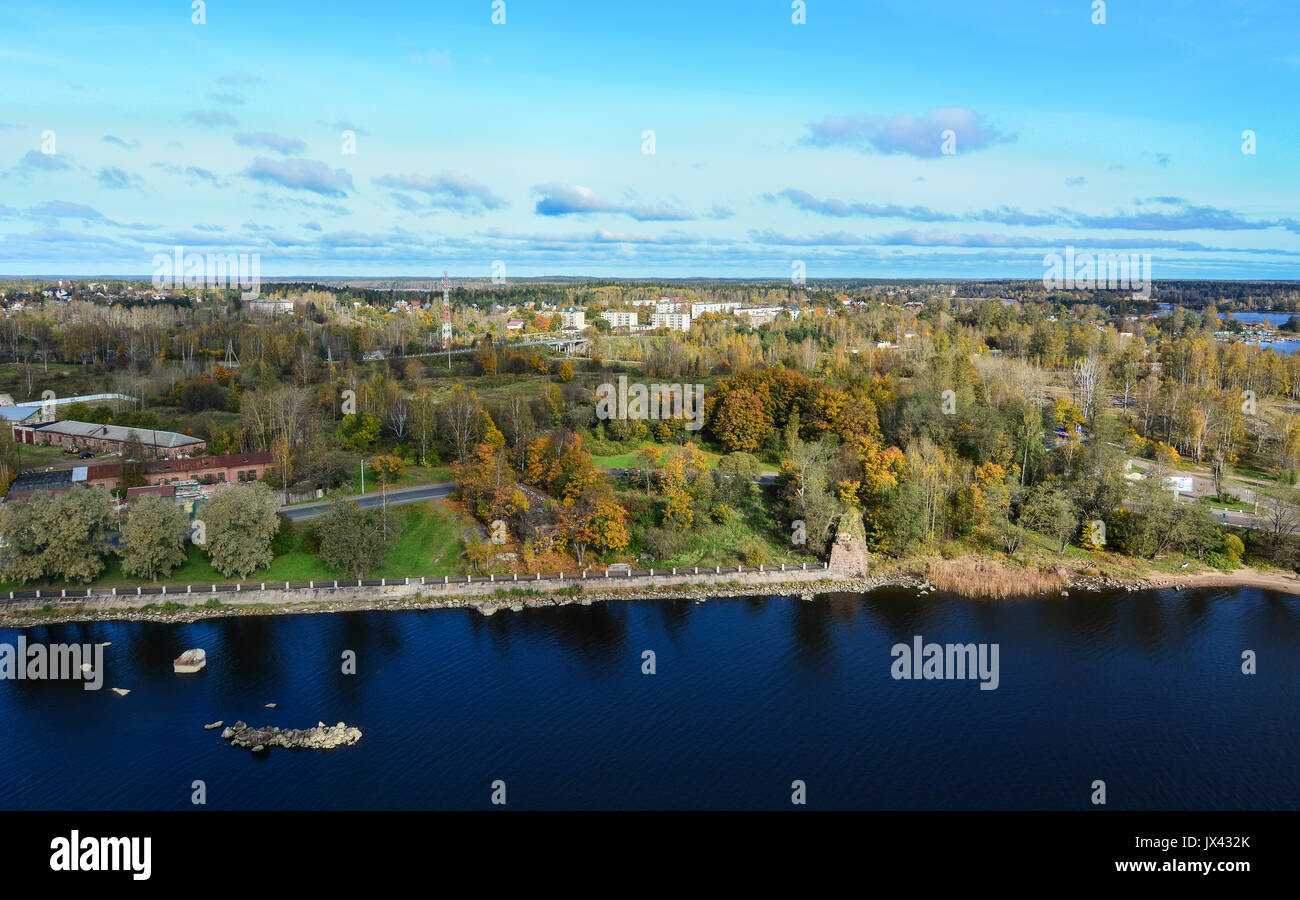 Landscape of Vyborg, Russia. With its cobblestoned streets and medieval ...