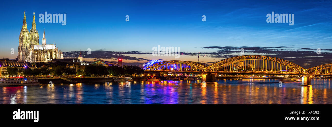 Cologne Cathedral along river rhine Germany Stock Photo - Alamy