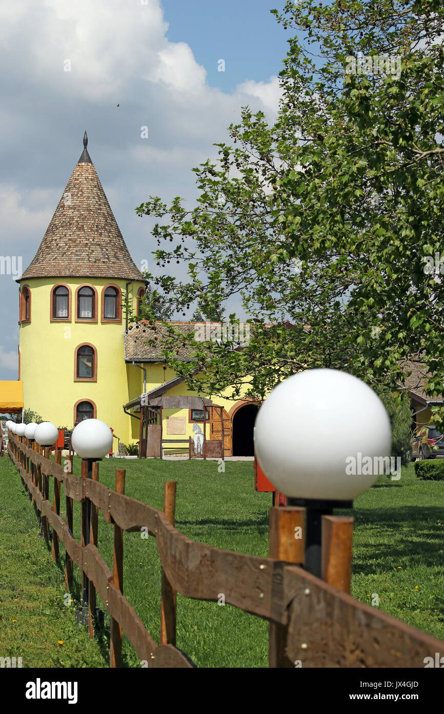 castle tower and fence Eastern Europe Stock Photo - Alamy
