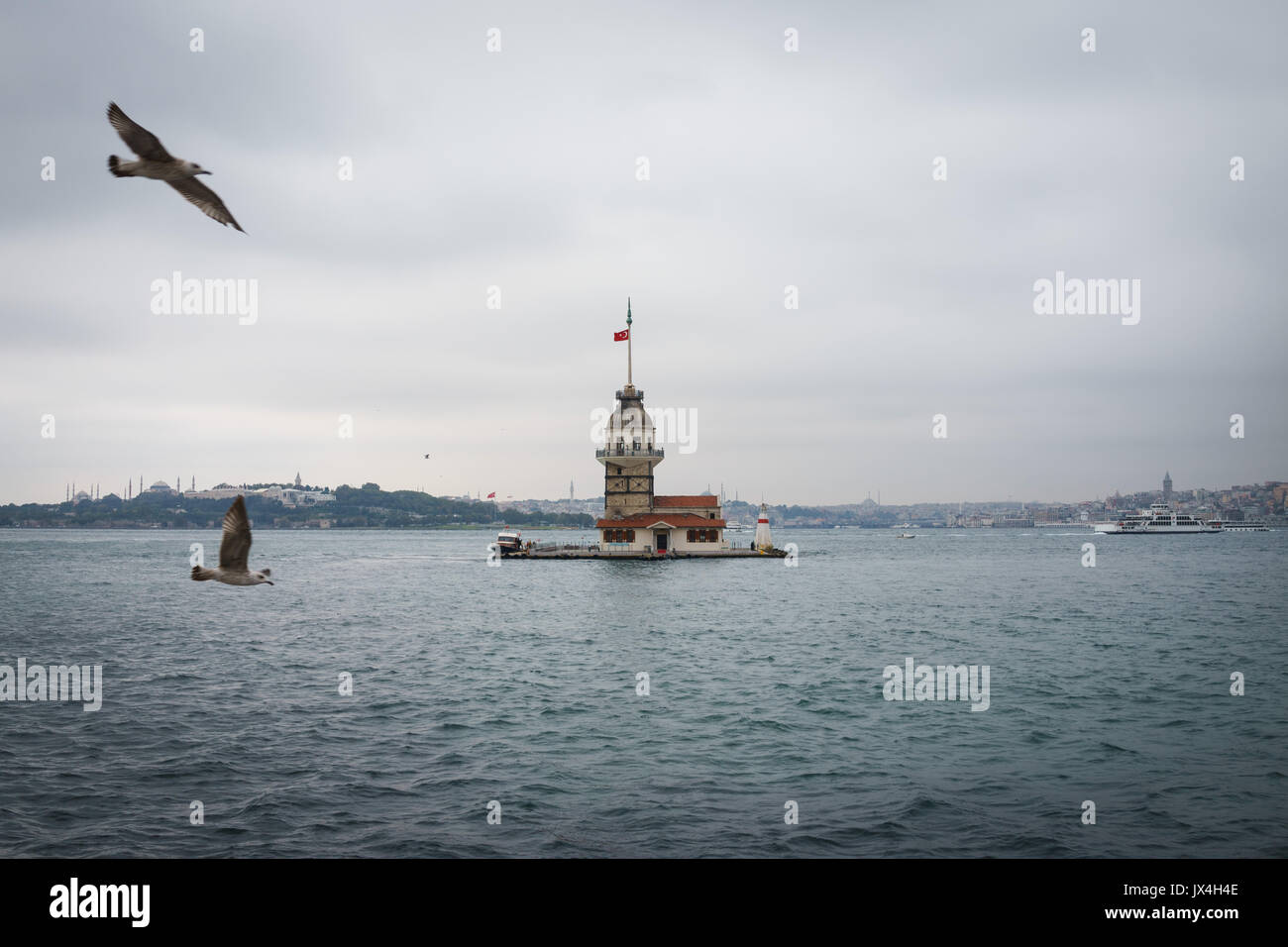view of lighthouse and old city in Istanbul, Turkey Stock Photo - Alamy