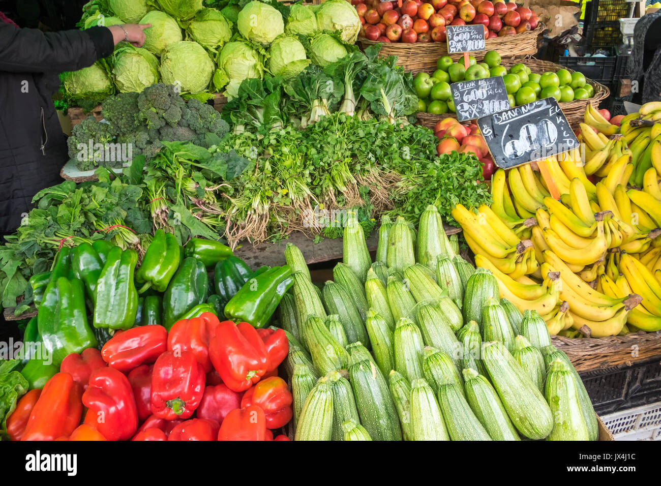Vegetables for sale at a market in Valparaiso, Chile Stock Photo - Alamy