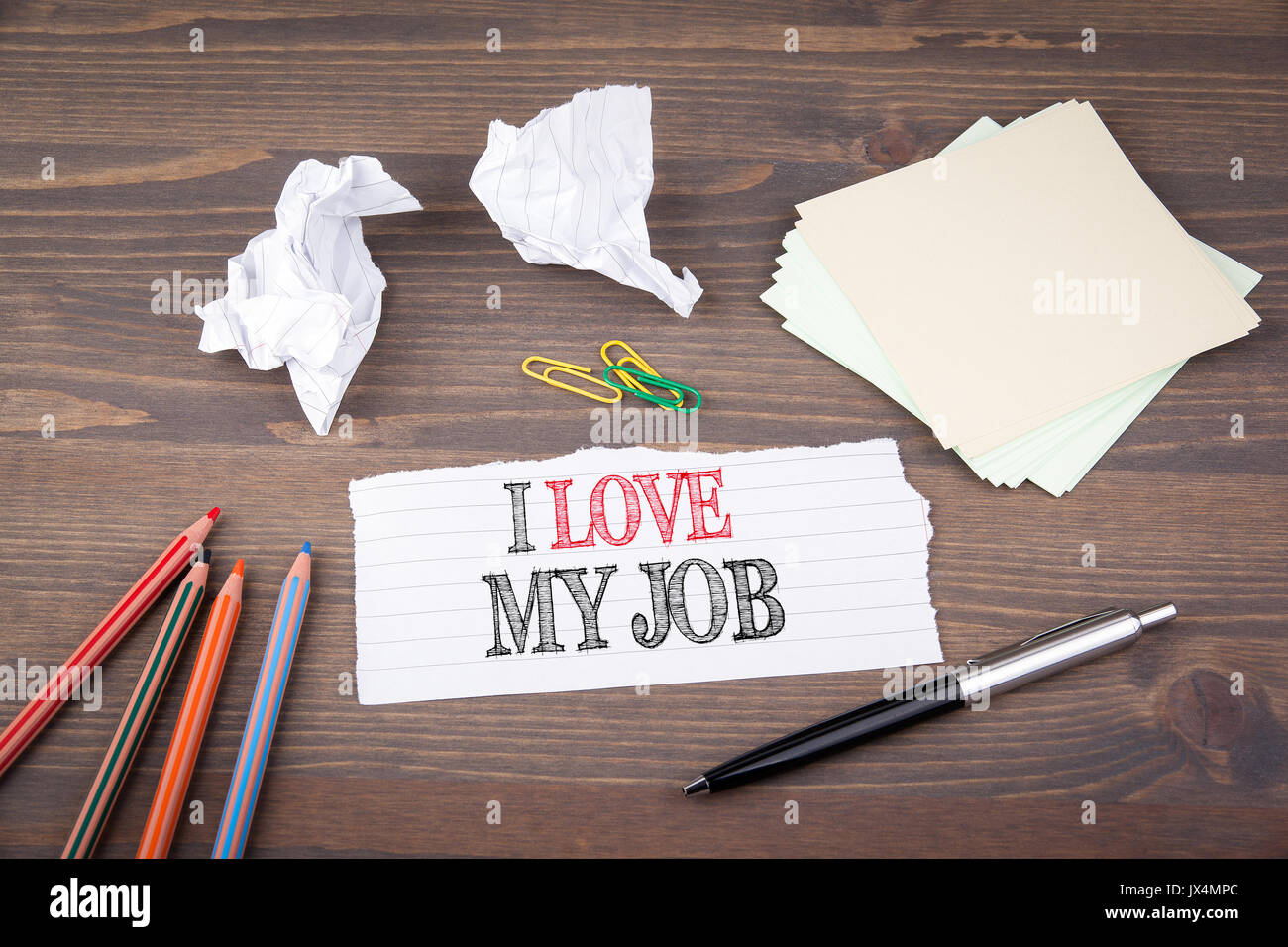 Good Job Assistant I love My Job. Paper sheet from the booklet on the ...