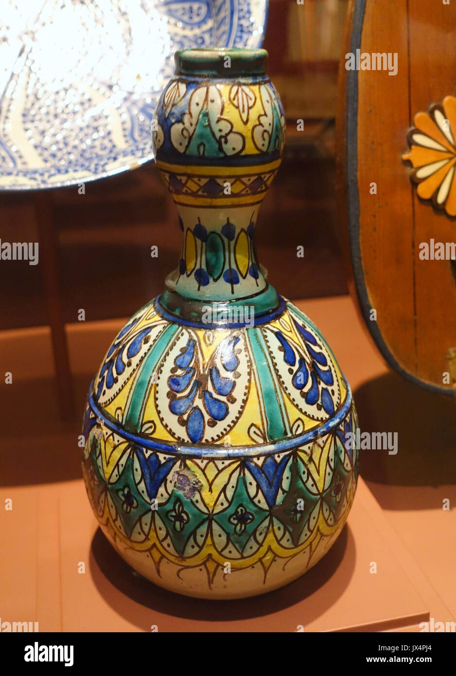 Vase, Tangier and Fas, Morocco, late 1800s, clay, glaze, resin National ...