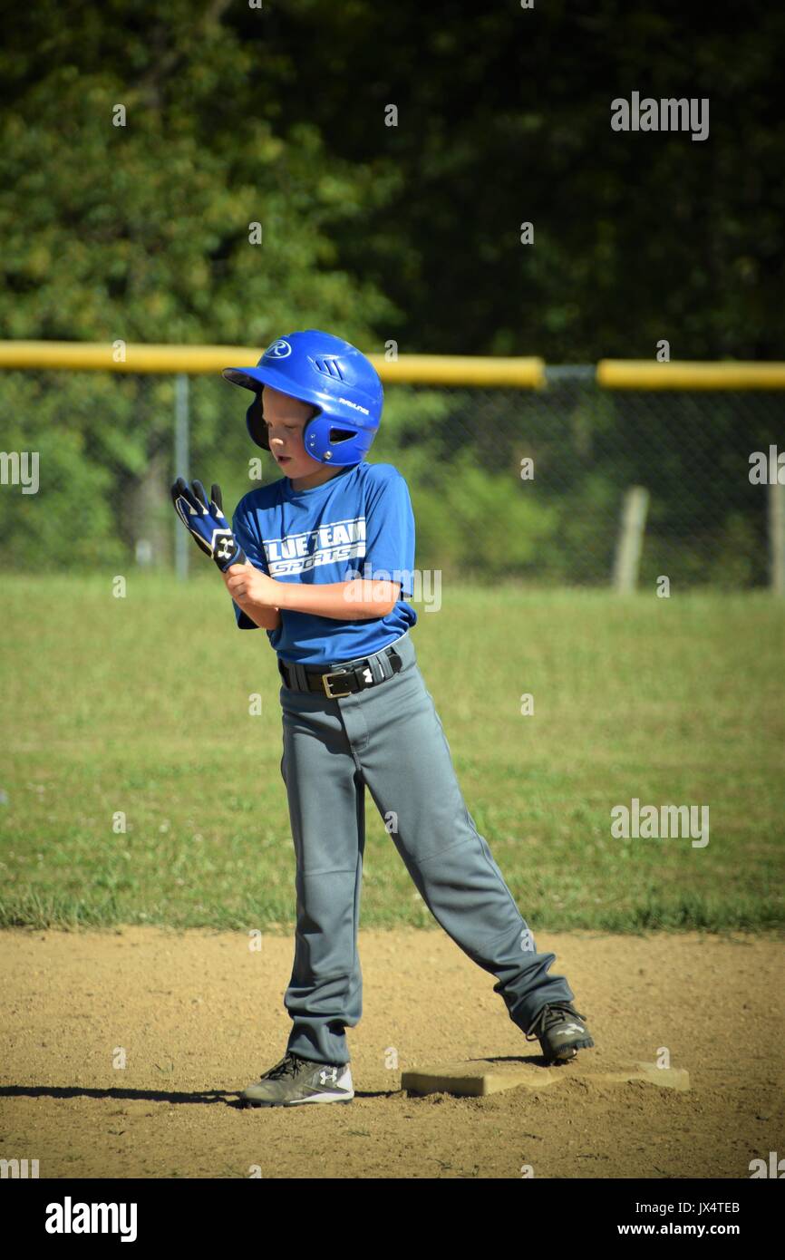 Watching my grandson play coach pitch baseball in West Plains, MO Stock ...