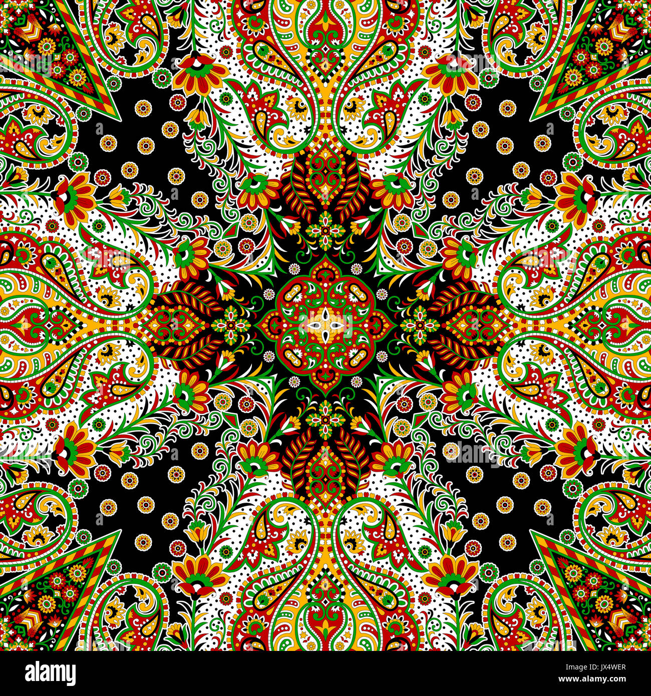 beautiful colorful textile print scarf design Stock Photo - Alamy