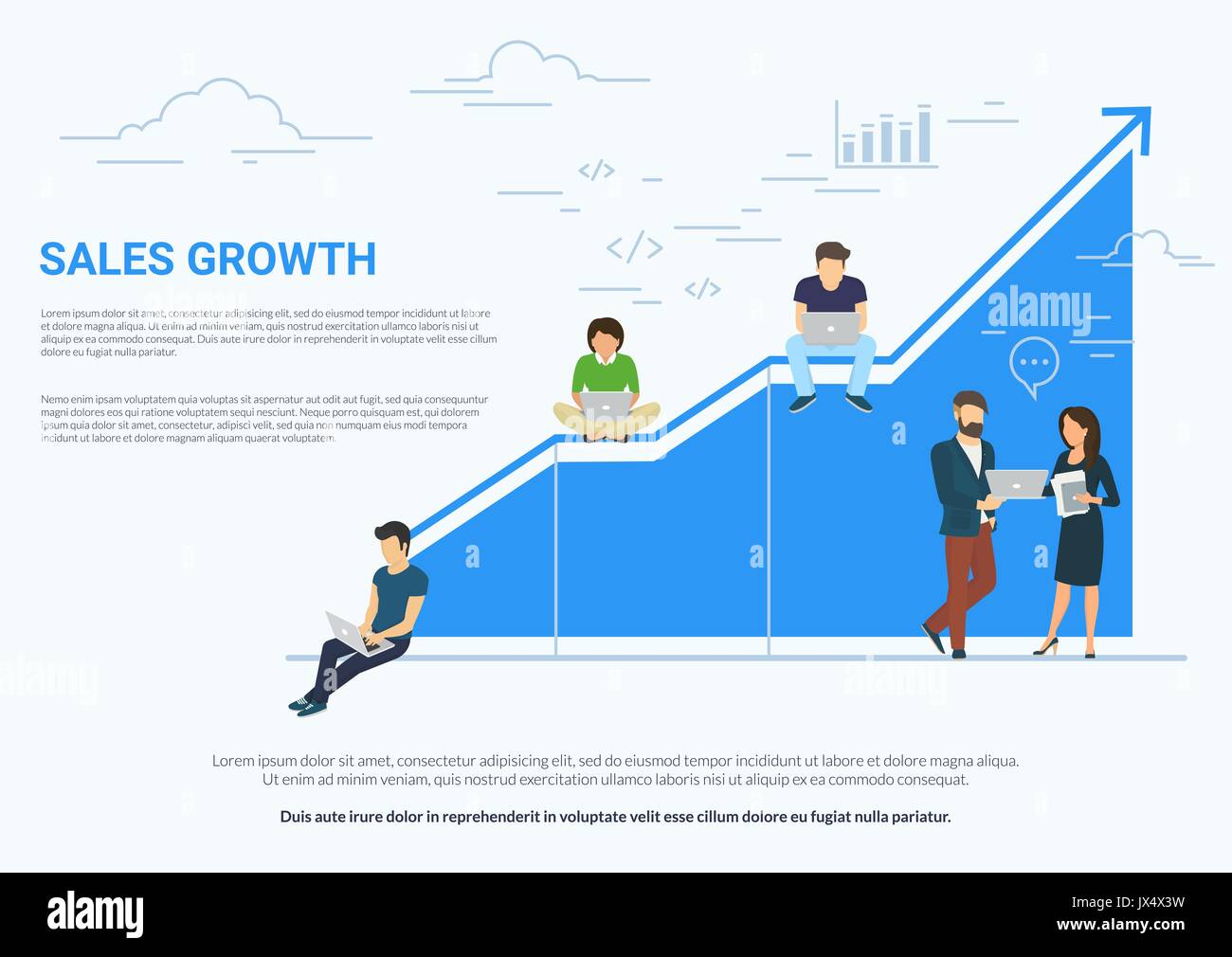 Business graph growth concept white illustration Stock Vector Image ...