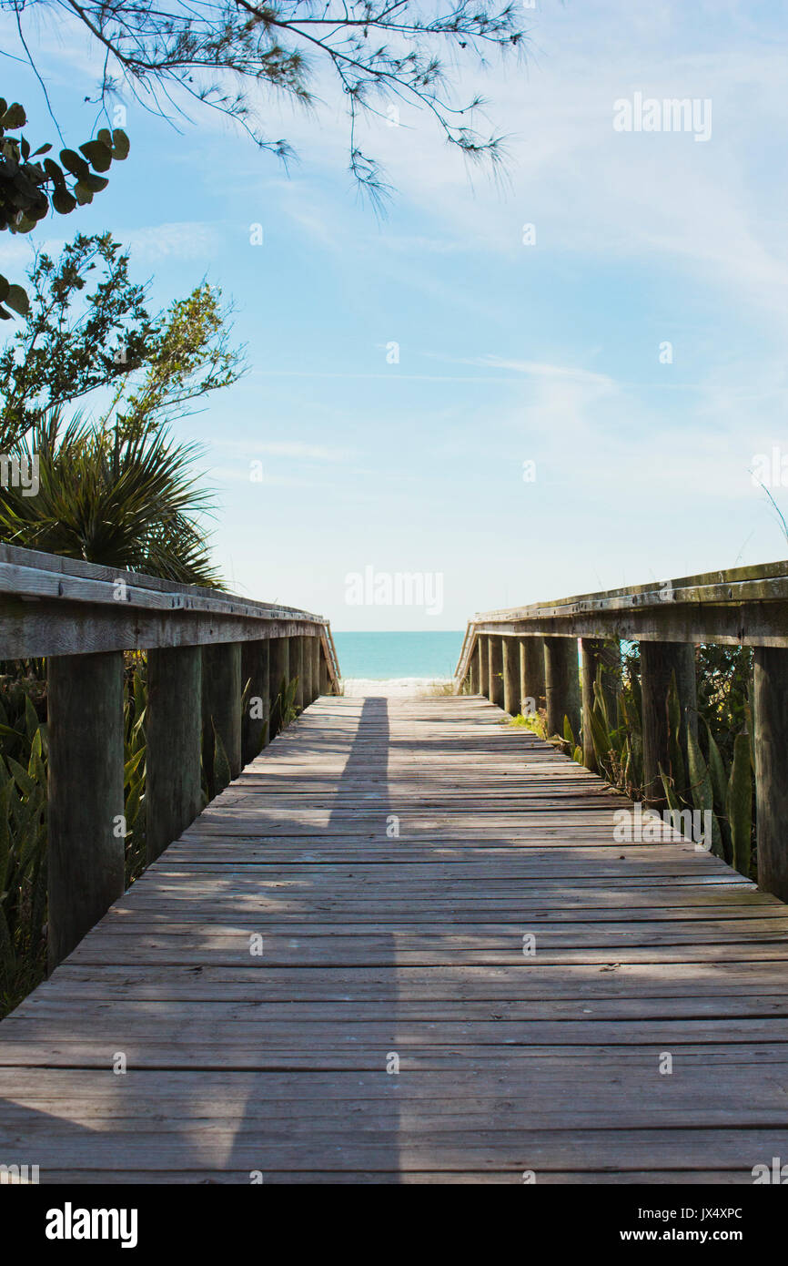 Wooden Walkway To Beach Stock Photo - Alamy