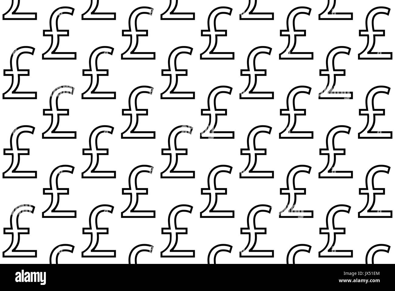 Black pound on white background - vector pattern Stock Vector Image ...