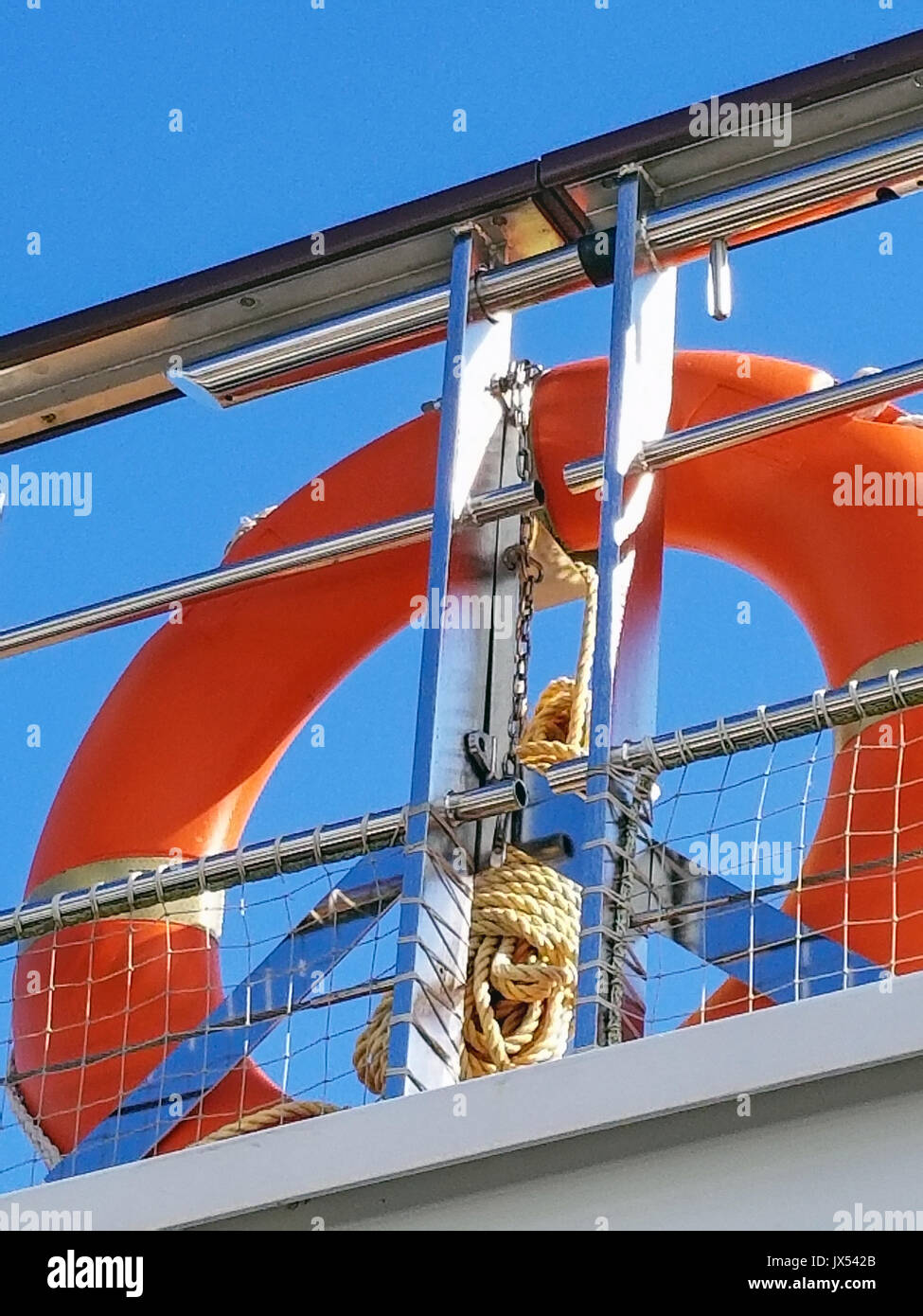 Life buoy on railing deck hi-res stock photography and images - Alamy